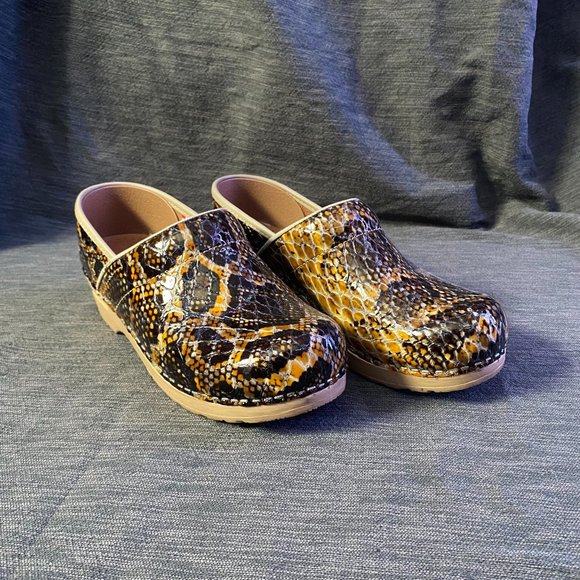 Sanita | Shoes | Sanita Clogs Womens In Gold Snake | Poshmark